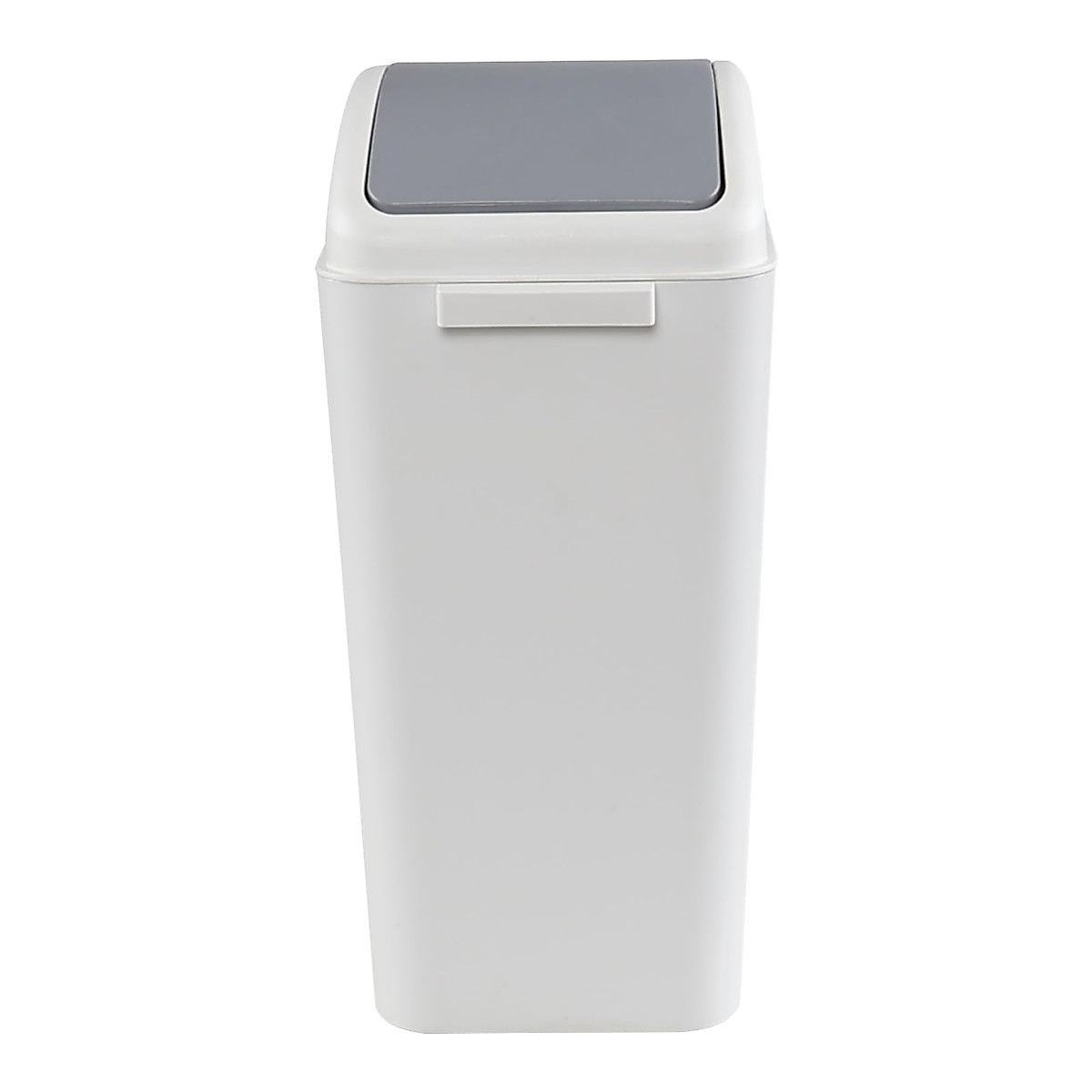 Nicesh 2.6 Gallon Swing Top Trash Can, 10 L Plastic Garbage Can with Swing Lid (Grey)