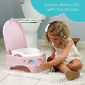 Summer Infant My Fun Potty Rewards (Pink)-3-Stage Potty Training Toilet-Includes Colorful Stickers and Training Chart, Removable Training Seat, Non-Slip Rubber Feet and Ability to Convert to Stepstool