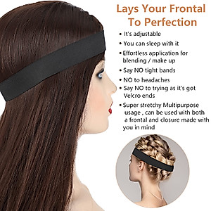 12 Pieces Wig Edge Elastic Band Adjustable Wig Band Edge Grip Band Wig Support Band Non Slip Wig Accessories for Making Wigs Women Men Hair Styling, Width 0.98 Inch 1.2 Inch and 1.38 Inch, Black