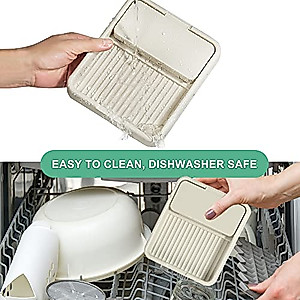 Spoon Rest with Pot Lid Holder For Stove Top, Spoon Holder for Kitchen Counter, Neat & Drip-Free While Cooking or Eating, Perfect for Placing spoons, pot lids, Spatulas, Utensils, Ladle, Tongs, Beige