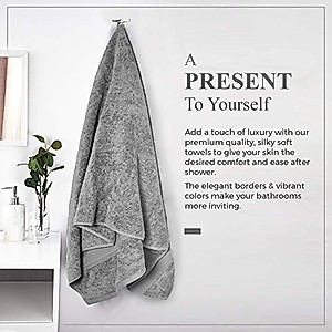LANE LINEN Bath Sheets Bathroom Towel Set- 4 Pack 100% Cotton Extra Large Bath Towels, Grey Oversized Bath Towels, Bath Towels, Shower Towels Bath Towel Sets for Bathroom - 35x66