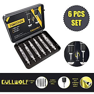 GULLWOLF Damaged Screw Extractor - Remover for Stripped Head Screws Nuts & Bolts | Drill Bit Tools for Easy Removal of Rusty & Broken Hardware | High Speed Steel | Superb Gift for Men