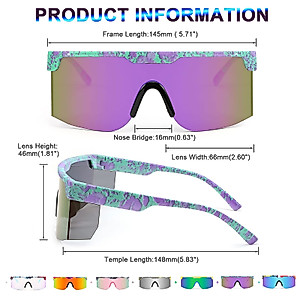 Karsaer Vision 80s 90s Retro Semi Rimless Sunglasses Neon Visor Shades Rainbow Sunlasses for Men Women