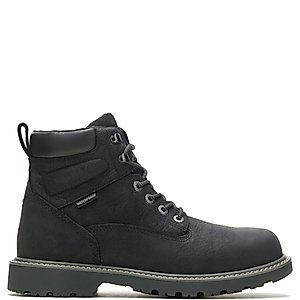 WOLVERINE Men's Floorhand Waterproof Steeltoe 6" Work Boot, Black, 9M