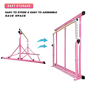 MARFULA Gymnastic Bar for Kids and Teenage Ages 3-20, 350 lbs Weight Capacity, Gymnastic Kip Bar Horizontal Bar for Gymnast, Gymnastic Training Equipment for Home and Gymnastic Center Use