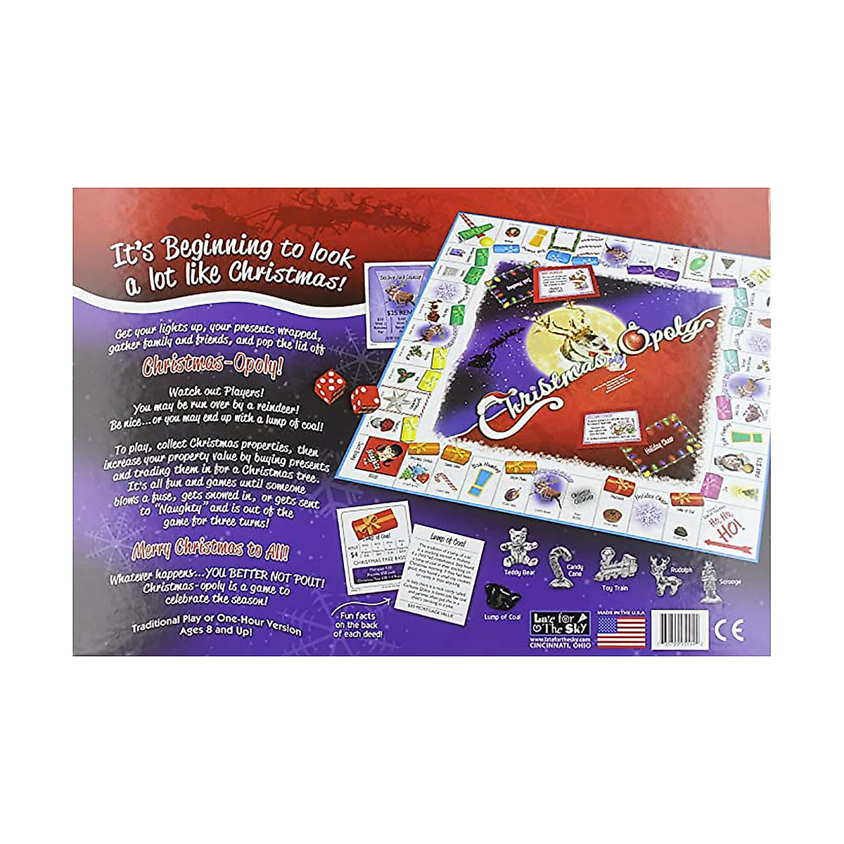Late for the Sky: Christmas-Opoly, Festive Twist on one of the Most Well Known Board Games, Christmas Theme to Celebrate the Season, For 2 to 6 Players