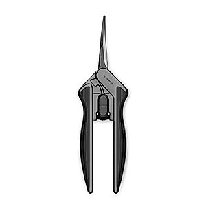 AC Infinity 6.6” Stainless Steel Curved Pruning Shear, Lightweight Ergonomic Design, Curved Precision Blades with Nonstick Titanium Coating for Gardening, Hydroponics, Grow Tents