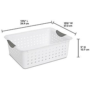 Sterilite 16248006 Medium Ultra Plastic Storage Organizer Basket White (42 Pack)
