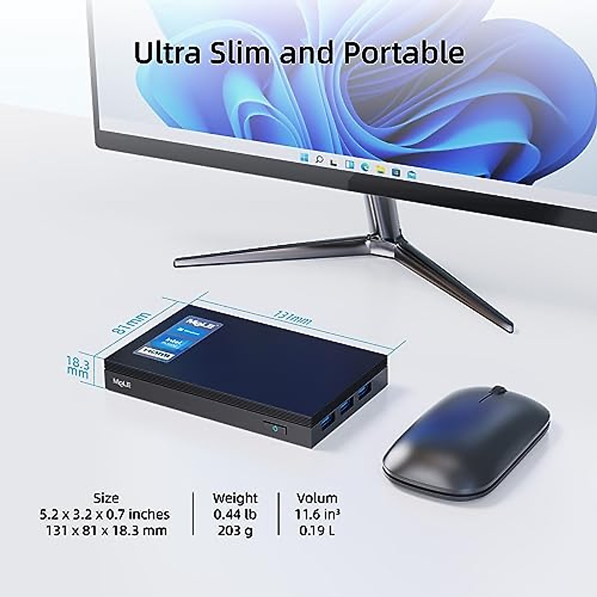 MeLE Quieter2Q Fanless Mini PC J4125 4GB/64GB Small Desktop, Micro Computer on Business Industrial, Support M.2 SSD, Dual HDMI 4K,Gigabit Ethernet