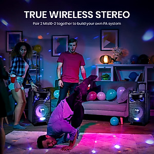 Moukey Karaoke Machine, PA System Woofer, Portable Bluetooth Speaker w/ 2 Wireless Microphones, Lyrics Display Holder, Party Lights & Echo/Treble/Bass Adjustment, Support TWS/REC/AUX/MP3/USB/TF/FM