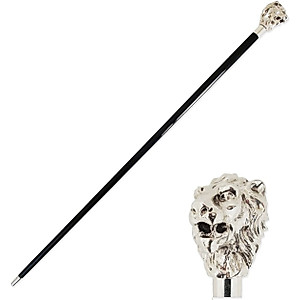 Pasotti Ombrelli Silver Lion Walking Stick Cane