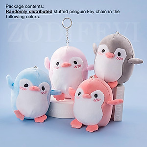 ZODIFEVI 1 Pcs Lovely Penguin Animal Stuffed Doll Plush Toy Keychain Key Holder Bag Pendant Party Favor Gifts Toys For Boys Girls Kids Random Color