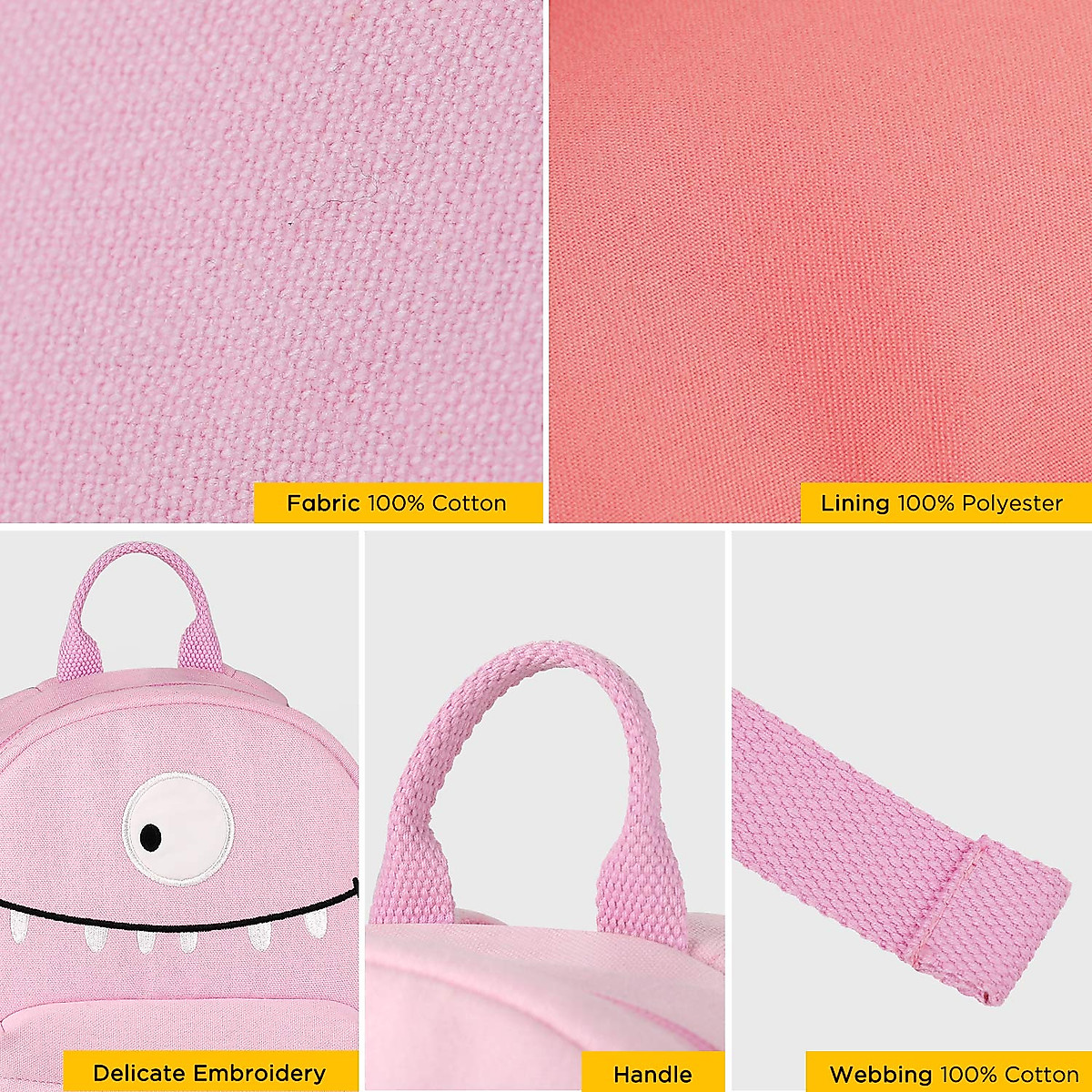 GAGAKU Mini Toddler Backpack for Girls 2-5 Years, Anti-Lost Preschool Backpack with Leash - Pink