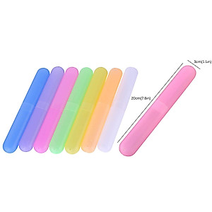 ISusser Pack of 12 Plastic Toothbrush Case, 6 Color Portable Dust-Proof Toothbrushes Holder for Inside and Outside