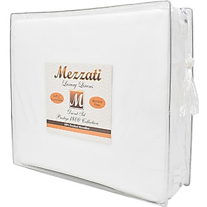 Mezzati Luxury Duvet Cover 3 Piece Set – Soft and Comfortable 1800 Prestige Collection – Brushed Microfiber Bedding (White, King Size)