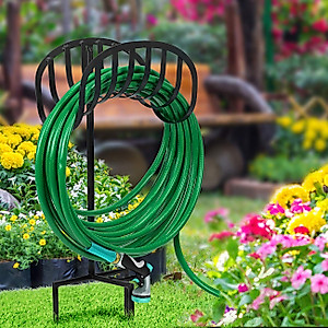 Sorbus Manger Garden Water Hose Storage, Great for Garden, Lawn, Yard, Decorative Stand with Ground Stakes, Holds 125-Feet of 5/8-Inch Hose
