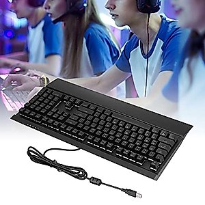 Byged PC Gaming Keyboards, 108 Keys Gaming Keyboard RGB Colorful Backlight Keyboard Computer Game Keyboard with Stable Data Transmission, for PC Gamers(Tea Shaft)
