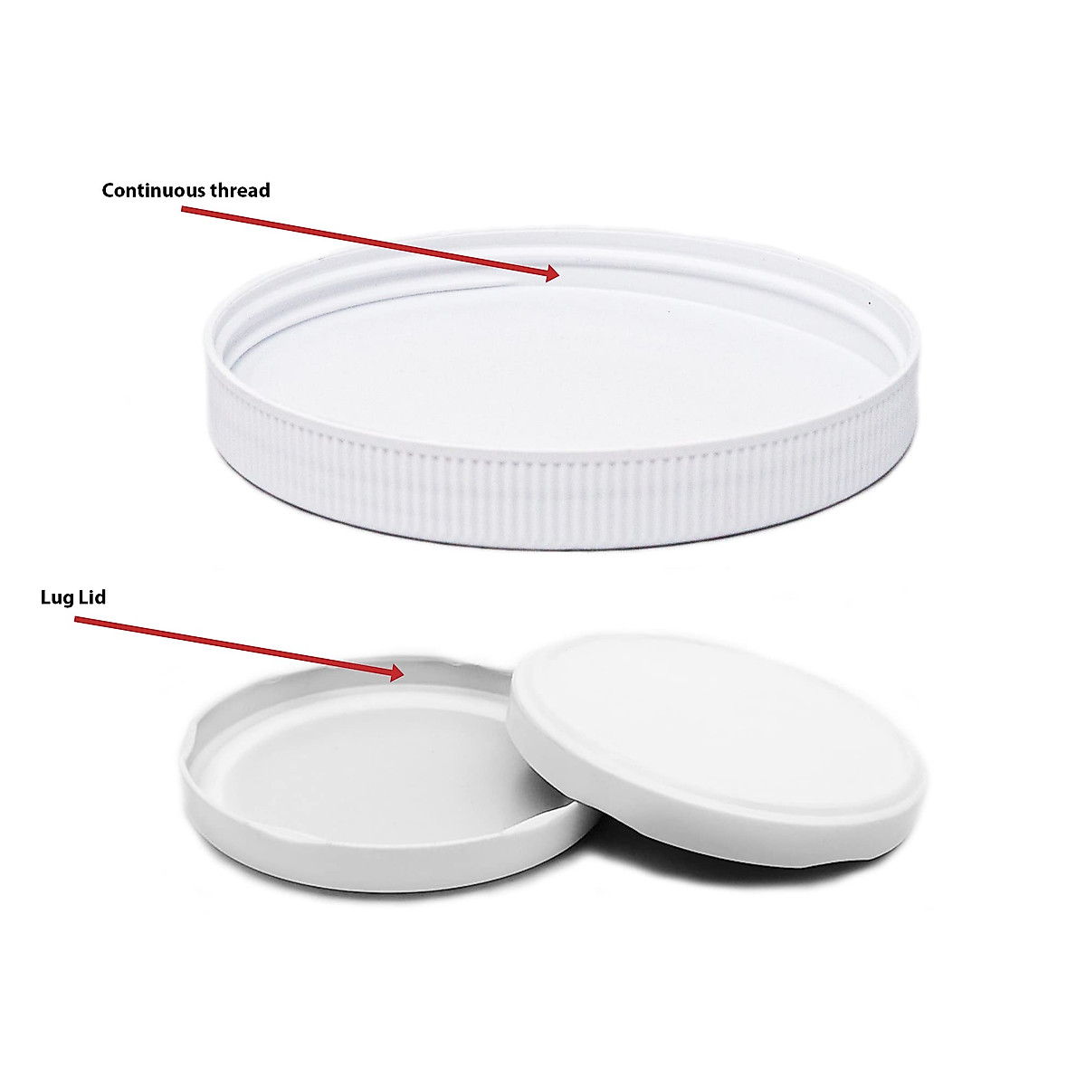 CLEARVIEW CONTAINERS | 110/400 Plastic Replacement Lids | 110mm Caps w/Leak Proof Liner | For Large Glass or Plastic Wide Mouth Jar | Made in the U.S.A.| Food-Grade Storage Caps for Canning Jars (3)