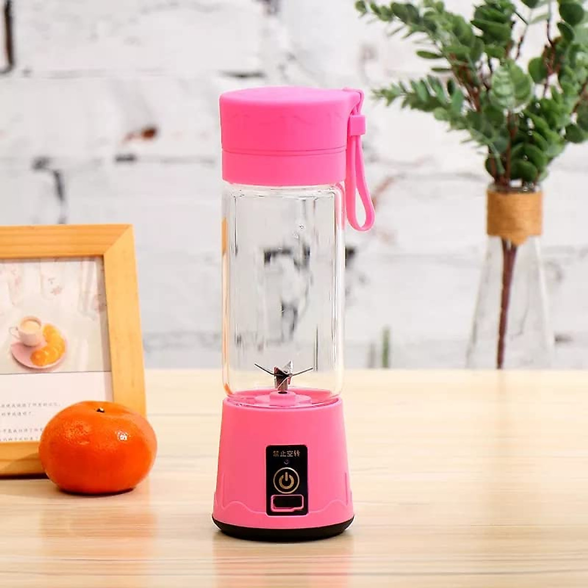 Portable Blender, BAVAD Personal Blender for Shakes and Smoothies with Mini Juicer Cup-Six Blades in 3D, USB Rechargeable (Pink)
