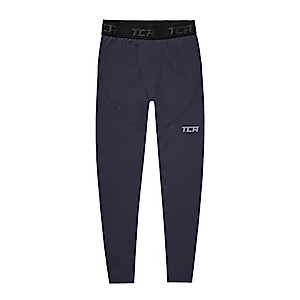 TCA Men's Pro Performance Compression Leggings Thermal Baselayer Tights - Graphite, Small