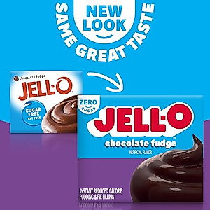 Jello Sugar Free Chocolate Fudge Pudding Mix 1.4oz Box(Packaging May Vary)
