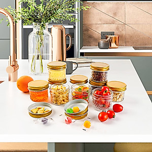 moniko Mini Mason Jars, 4 oz Mason Jars With Lids,12 PACK Small Glass Jars Ideal for Food Storage, Jam, Spice,Candle,Honey,Wedding Favors