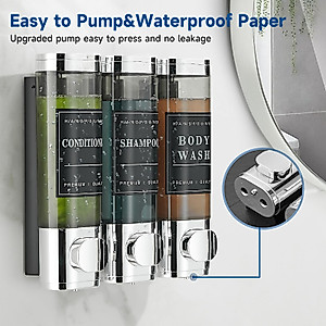 Shampoo and Conditioner Dispenser,Unisense Shower Soap Dispenser 3 Chamber No Drill Wall-Mounted Shampoo Dispenser for Shower Wall Mounted Shower Dispenser for Bathroom Hotel Large Capacity,Chrome