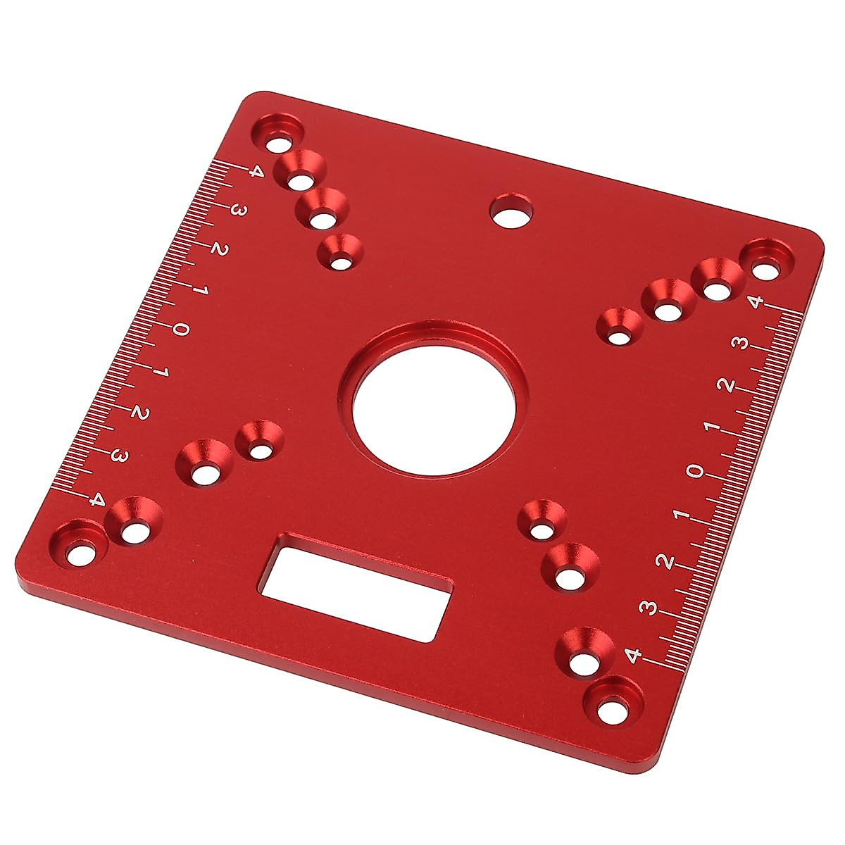 KETIPED Aluminium Router Table Insert Plate,Mini Square Woodworking Benches Router Flip Plate,Multifunctional Trimming Engraving Table,055Red