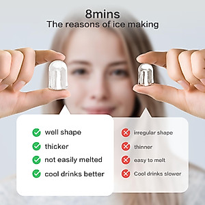 ZAFRO Countertop Portable Ice Maker with Self-Cleaning, 26Lbs/24Hrs, 9 Cubes Ready in 8 Mins, Compact, One-Click Operation with Ice Scoop/Basket for Home/Kitchen/Office, Green