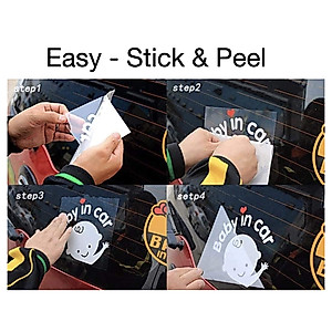 CM Wealth 2Packs - Baby in Car Sticker Decal Baby on Board Sign for Car Safety Sign Cute Baby in Car Waving Sticker(Boy2)