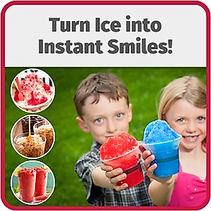 Snow Cone Machine, Ice Crusher for Home Use, Snow Cone Maker for Kids, Shaved Ice Slushy Machine, Ice Shaver Manual, Hand Crank, with 3 Ice Block Molds