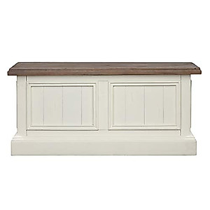 Amazon Brand - Stone & Beam FSC Certified Reclaimed Pine Storage Bench, 39"W, White