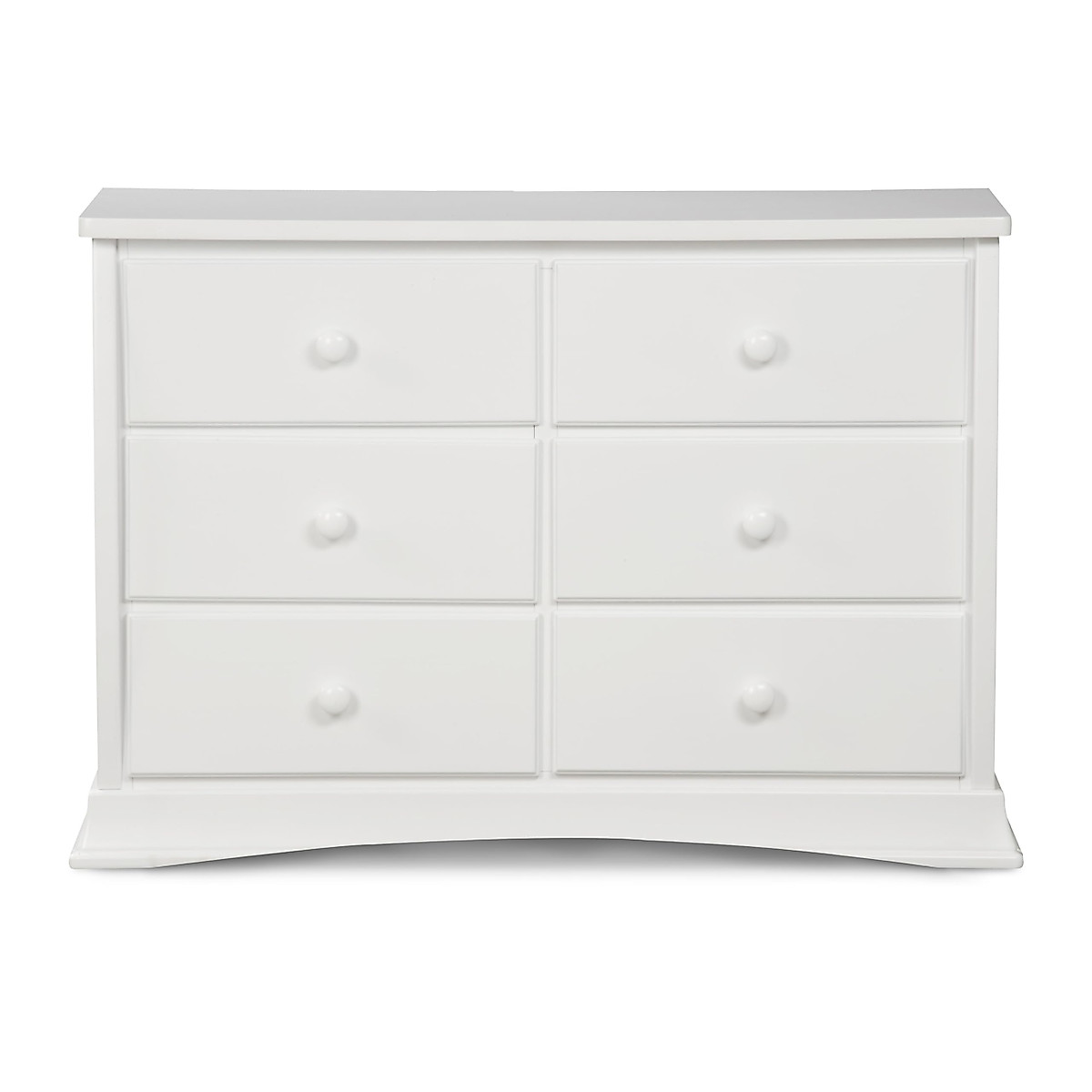 Delta Children Bentley Six Drawer Dresser, White, 49" width x 19" depth x 33.50" height