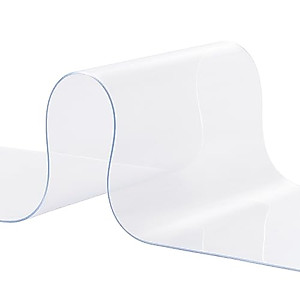 VEVOR Strip Curtain, 75' Length x 8" Width x 0.08" Thickness, Clear PVC Smooth Curtain Strip Door Bulk Roll, Plastic Door Strips for Doorways of Supermarket, Garage, Warehouse, Barn, Pet Animal House