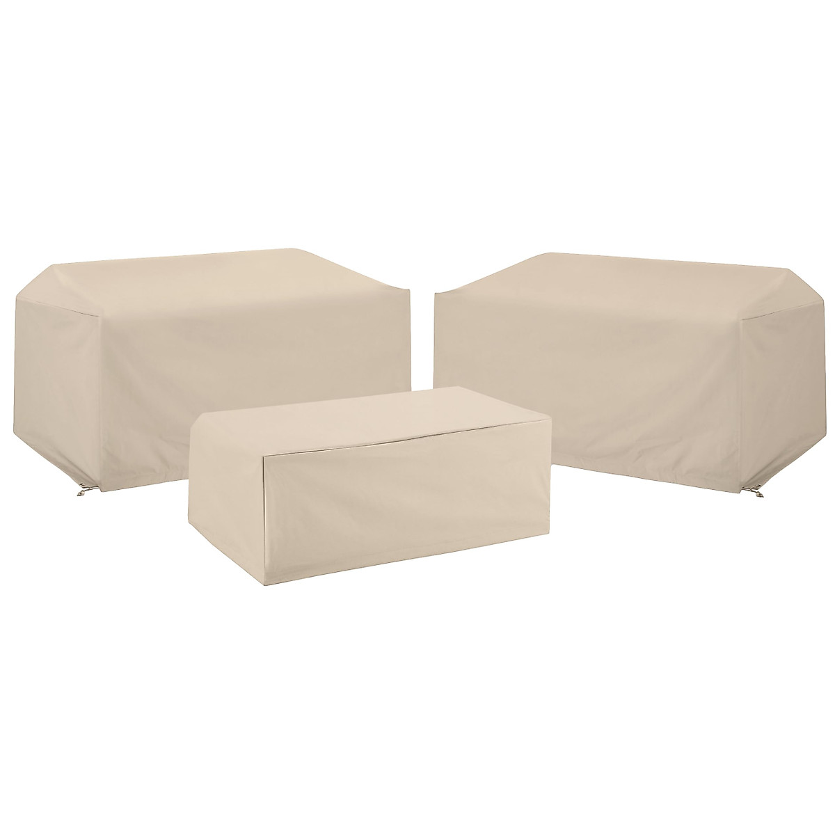Crosley Furniture Patio Furniture Covers, Waterproof 3-Piece Cover Set for Outdoor Coffee Table, Loveseats, Tan