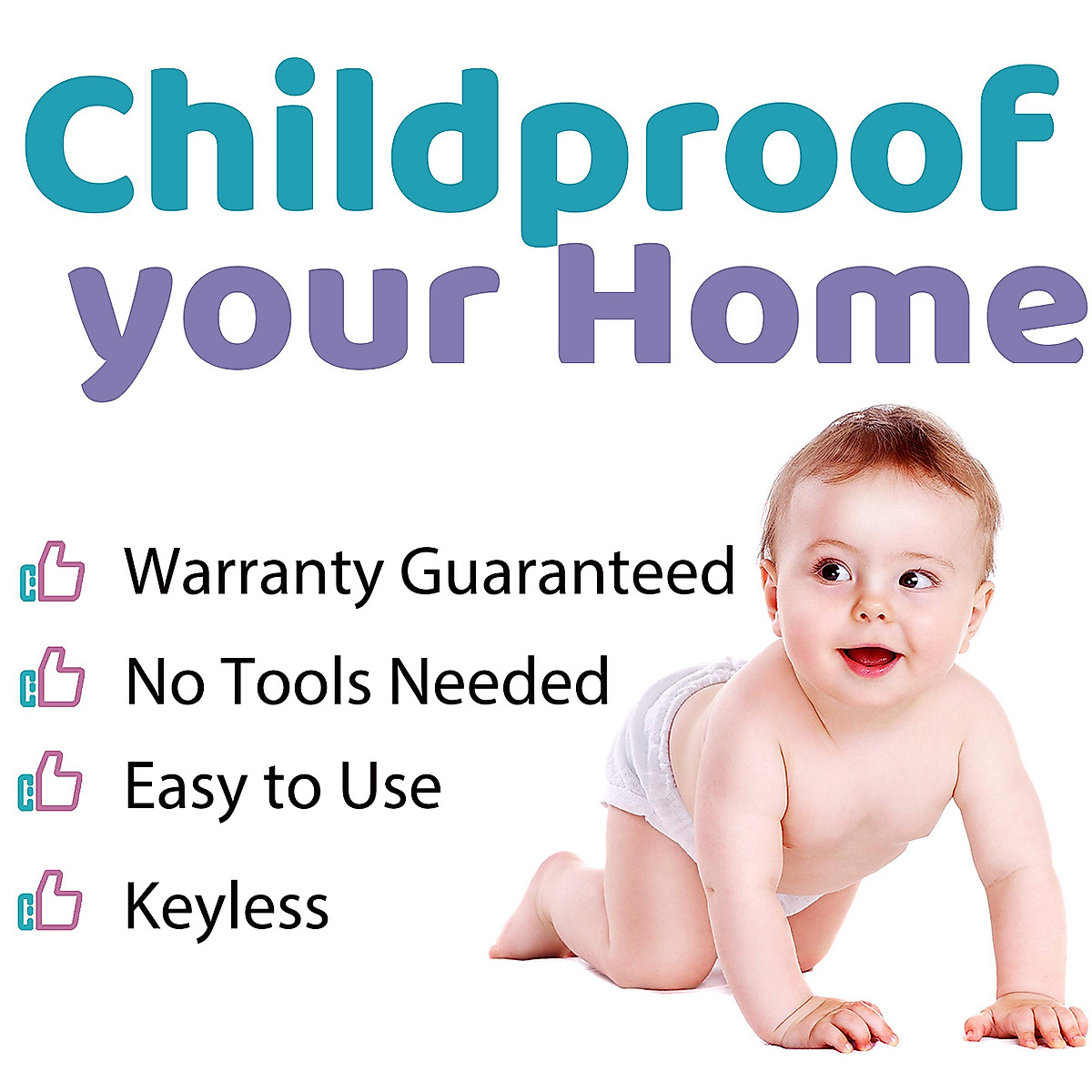 4 Pack Sliding Door Lock for Child Safety, Baby Proof Locks for Sliding Glass Doors, Closets, Patio Door, Window - Childproof Sliding Door Locks - No Screws or Drills