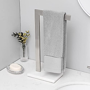 KES Towel Rack Countertop, Hand Towel Holder for Bathroom with Marble Base L-Shape SUS 304 Stainless Steel Brushed Finish, BTH220L19W12-2