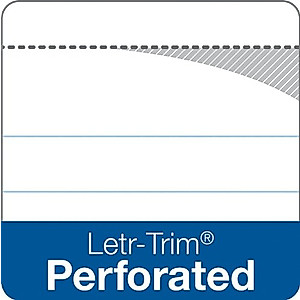 TOPS The Legal Pad Legal Pad, 5 x 8 Inches, Perforated, White, Narrow Rule, 50 Sheets per Pad, 5 Pads per Pack (75008)