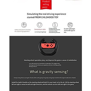 Mmwpqbd for Nintendo Switchh Game Aiming Wheel Mario Racing 8 Bracket Accessories Left and Right Double Handle Grip 1 Set Total 2 Brackets ☆ Black