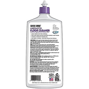 Quick Shine Hardwood Floor Cleaner & Wood Floor Polish w/Plant-Derived Carnauba 2-27oz Bottles, Removes Scratches, Safer Choice, A Clean That Can Be Seen