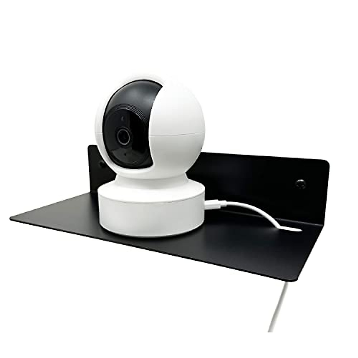 Small 9 inch Floating Metal Wall Shelf (3M Adhesive or Screws), Black