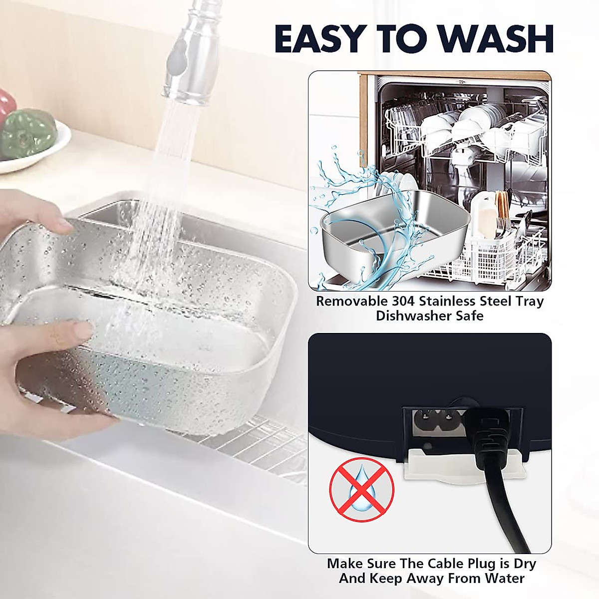 Yoorbee Electric Lunch Box Food Heater, 60W Heated Lunch Boxes for Adults,Durable 3-In-1 Portable Food Warmer for Car& Home/Office,Leak-proof,with Fork&Spoon,Carry Bag