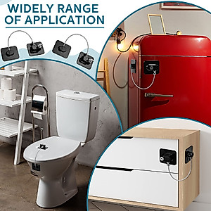 12 Pack Refrigerator Lock with 12 Keys Fridge Locks Combination Adhesive Child Safety Cabinet Lock Freezer Door Lock for Kid Child Adult File Drawer Kitchen Appliance Furniture Closet (Black)