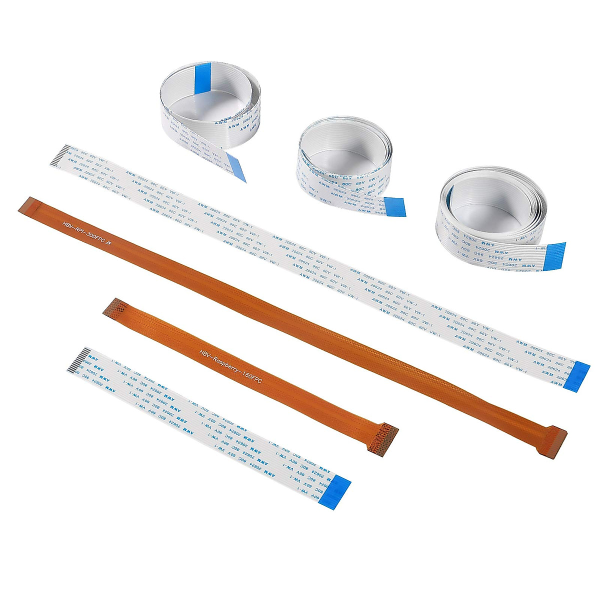 ALMOCN 7Pcs for Raspberry Pi Camera Ribbon Flex Extension Cable Set,5.9” 7.87” 11.8” 19.69” 39.37” for Raspberry Pi,6.3" 11.8" for Raspberry Pi Zero