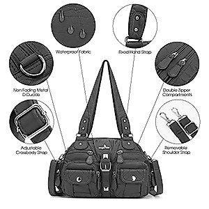 Angel Kiss Hobo Crossbody Purses for Women Shoulder Bag Multipocket Soft Hobo Purses Removable Strap Leather Handbags