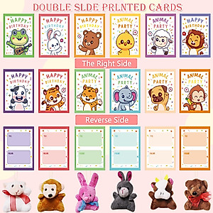 YALARY 48 Pack Mini Animal Plush Toy Party Favor Stuffed Toy Card Small Stuffed Animal Bulk Key Chain for Kids,School Gift,Graduation Gift,Bulk Carnival Prize,Valentine's Day Party Gift