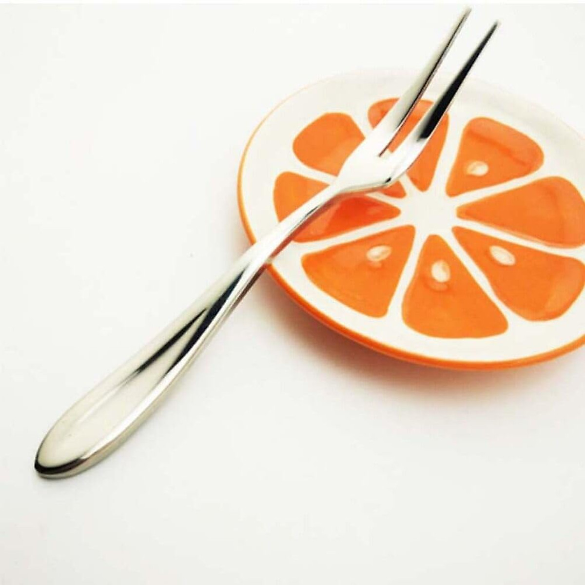 3pcs Stainless Steel Fruit Forks Metal Dinner Forks Satin Forks Two Prong Dinner Fork for Home Restaurant Hotel (Silver)