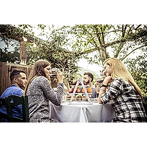 MHM 3 Tier Serving Tray Farmhouse Rustic Gray Wooden 3-Tier Serving Tray - 3 Tier Cupcake Stand Collapsible White Grey Rustic Serving Tray for Parties and Picnics
