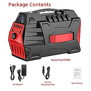 500W Portable Power Bank / Station, 296Wh Outdoor Solar Generator Backup Battery Pack with 110V/500W AC Outlet for Home Use, Emergency Outage, Camping Travel, RV Trip