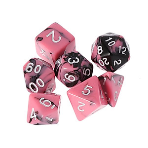 HELYZQ 7pcs/Set Dice for TRPG D4-D20 Multi-Sided Dices Polyhedral
